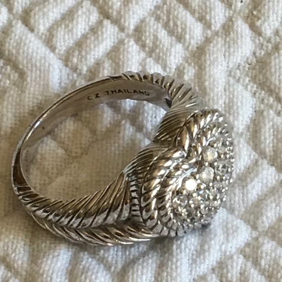 Vintage Judith Ripka 925 Sterling Heart Ring with Rop… - Gem