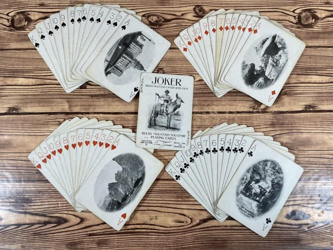 Antique 1899-1900 Tom Jones Rocky Mountain Souvenir Playing Cards ...