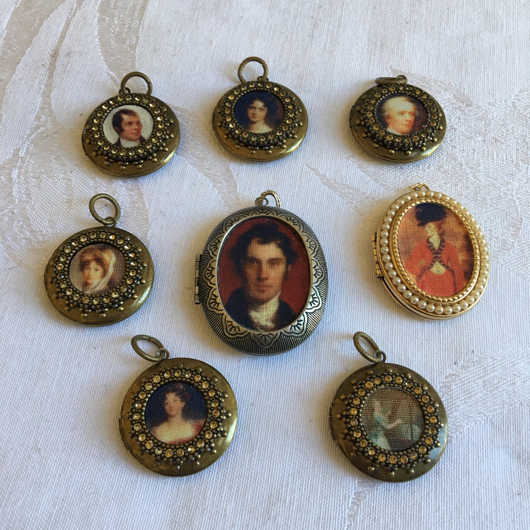 Vintage Look Locket With Linen Portrait. Great for Costuming and Period ...