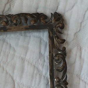 Victorian Silver Plate Fancy Rustic Metal Ornate Frame. Swirling ...