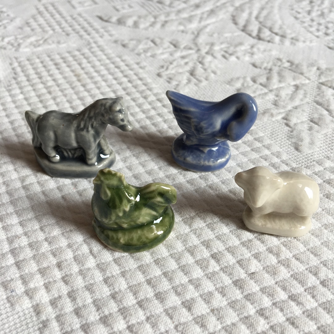 Vintage 4 Wade Farm Animal Figurines. Porcelain Miniature English ...