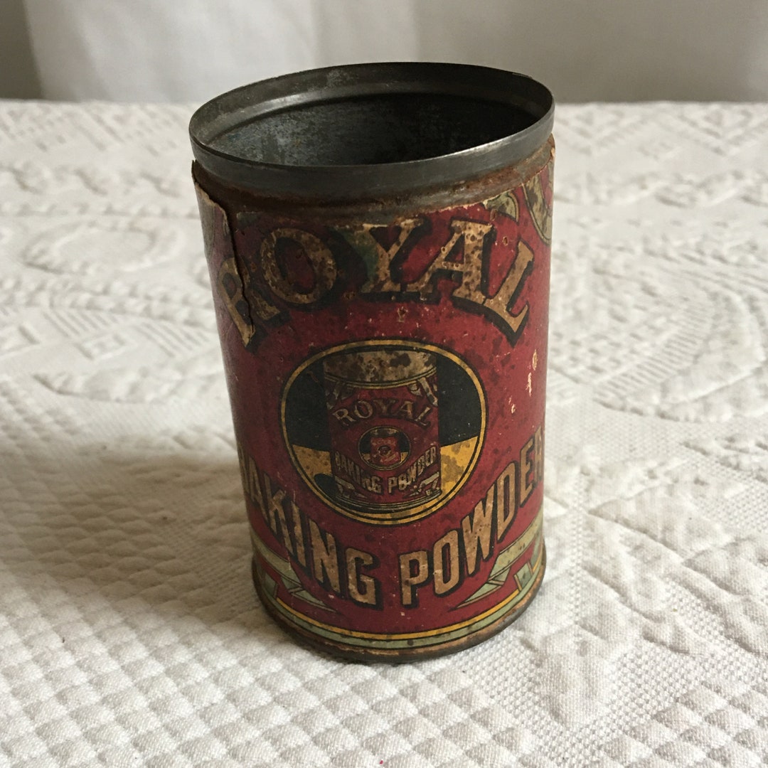 Vintage Royal Baking Powder Tin With Old Label and No Top. Antique Tin ...