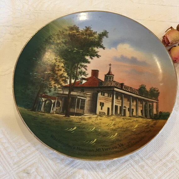 Vintage Mount Vernon Plate Hand Painted in Jonroth Studios in | Etsy