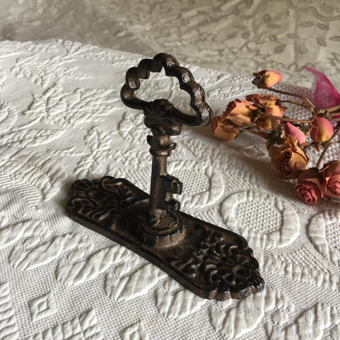Vintage Key Wall Hook. Cast Iron Fancy Key in Lock Look Hook to Install ...