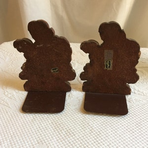 Vintage Syroco Bookends. Syroco Wood Feather and Tulip Design Bookends ...