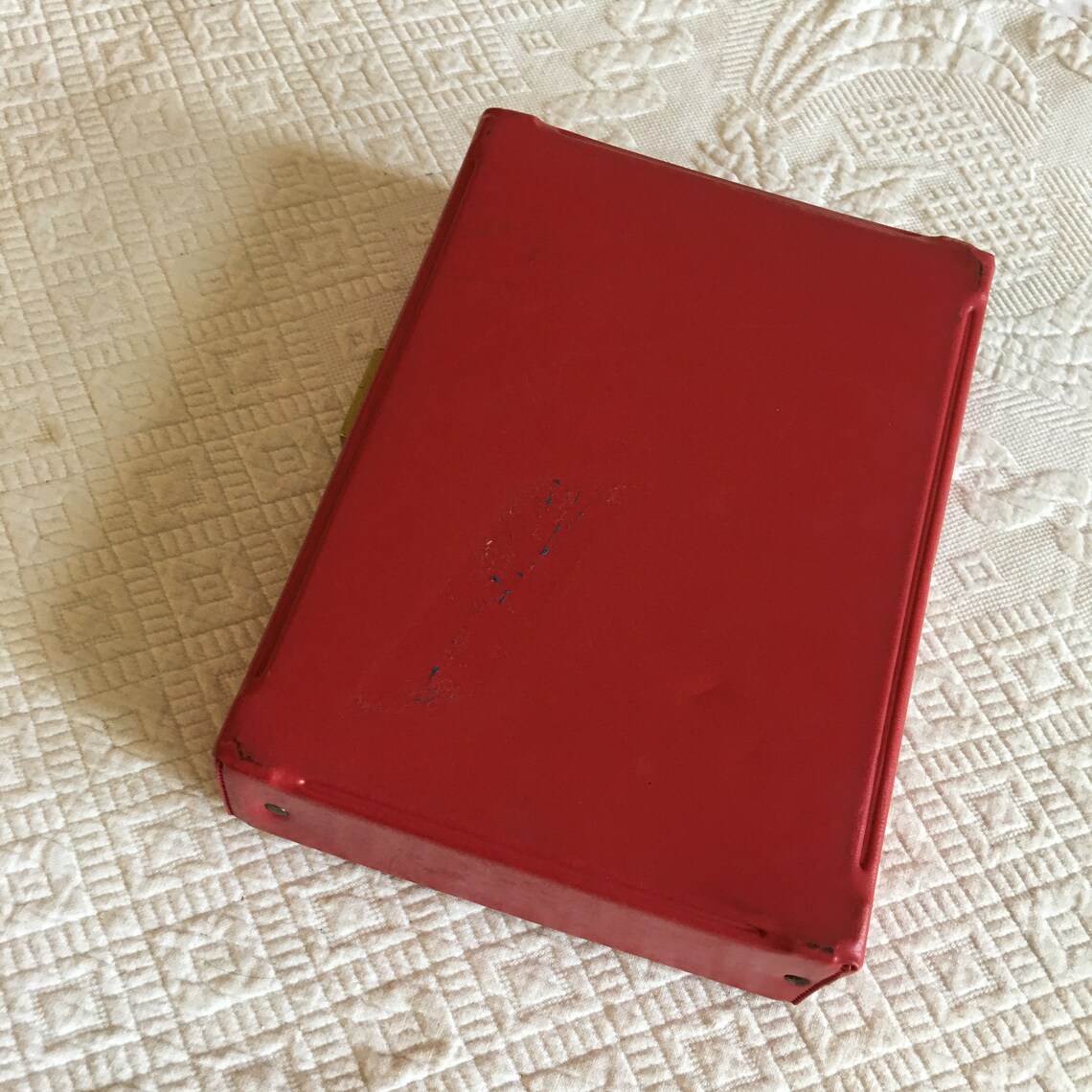 Vintage 1950s Vinyl Lockbox. Red Vinyl Treasures Box With - Etsy