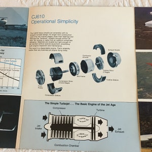 Vintage Learjet Brochure. CJ610-8A Turbojet Engine, Century III and ...