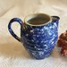 Vintage Hand Made Spatterware Pitcher. Signed Clay Pitcher in Blue and ...