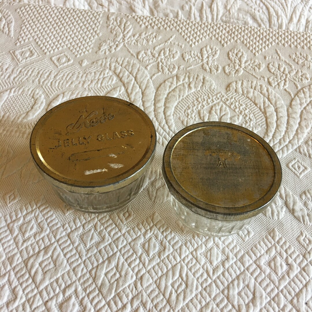 Vintage Jelly Jars With Metal Lids. One Kerr Jelly Glass One With HA on ...