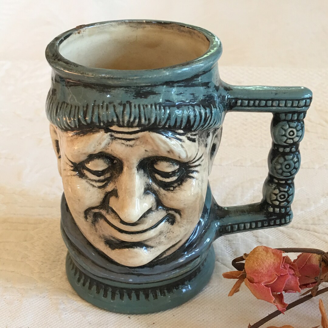 Vintage Mans Face Mug. Fun Face Mug Great to Display on a Shelf or Use ...