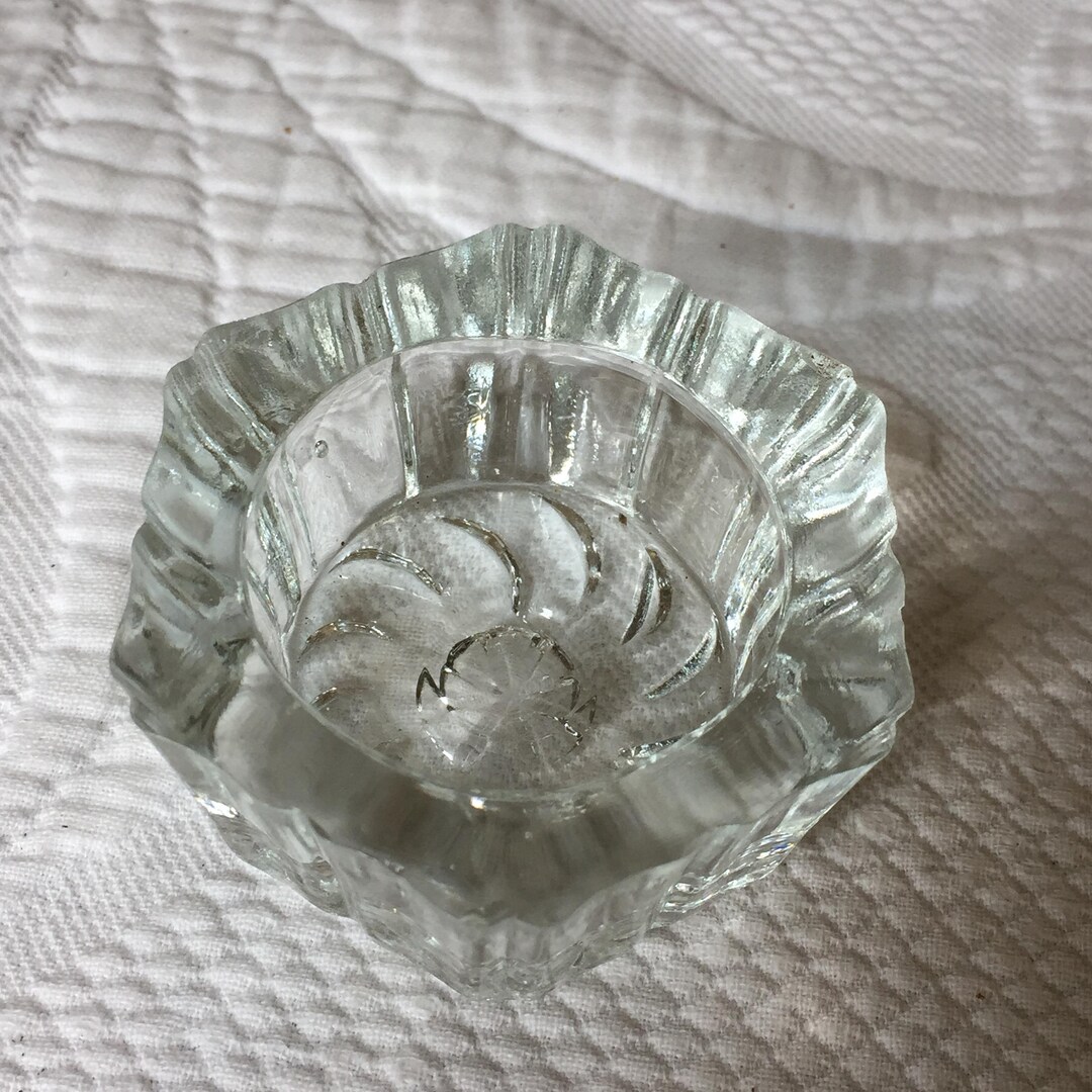 Vintage Hexagon Shaped Large Salt Cellar With Star in Circle Center ...