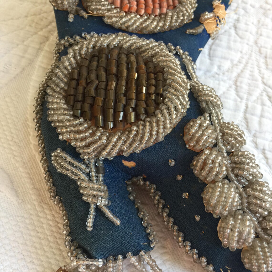 Antique Victorian Late 1800s Heavily Beaded Wall Pocket for Decor ...