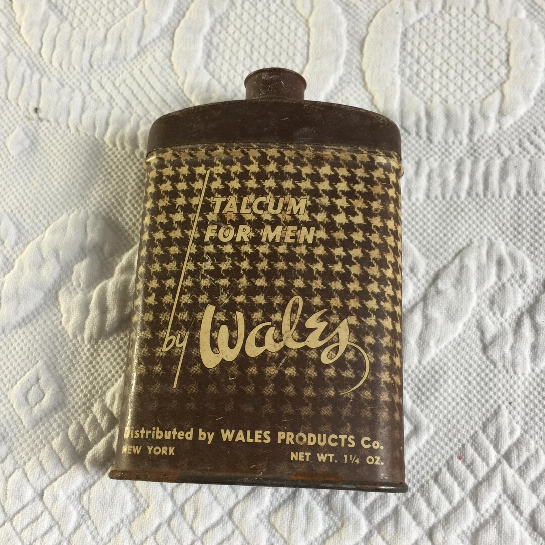 Antique Men's Talcum for Men by Wales, Brown Tweed Shaker. Shaker With ...