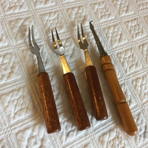 Vintage 7 Hor D'oeuvre Fork Picks. Mismatched Set of Stainless Steel ...