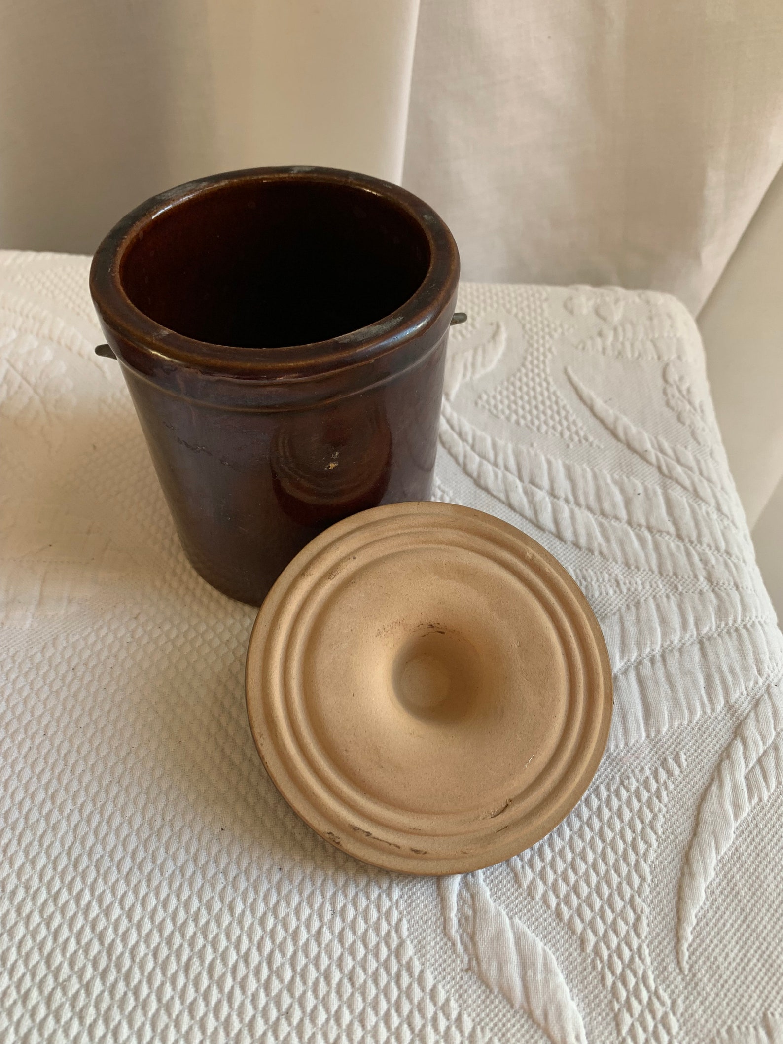 Vintage Pottery Crock With Metal Wire Latch. Listing for One Crock ...