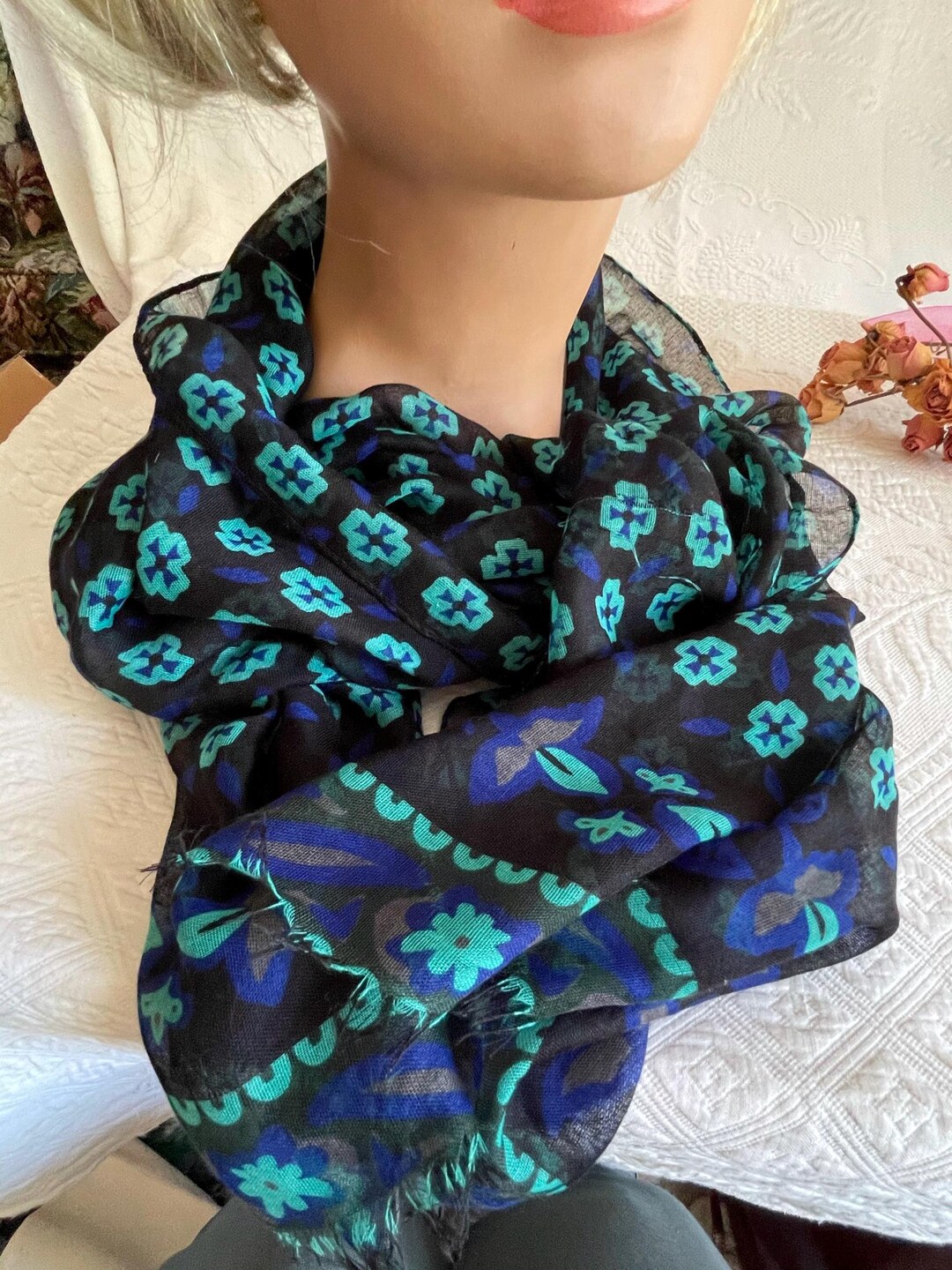Vintage Charming Charlie Sheer Polyester Large Scarf. 74" X 20 3/4 ...