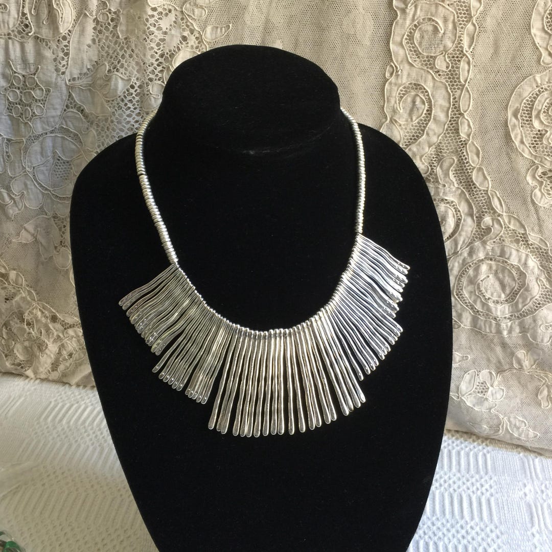 Vintage Silver Long Tubular Stick Bar Beads and Heishi Beads EL ...