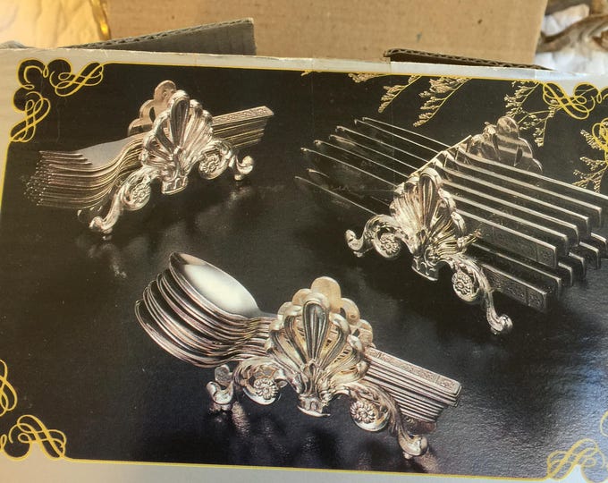 Silver Plated Buffet Caddies. Fancy Princess Feather Design Holders for ...