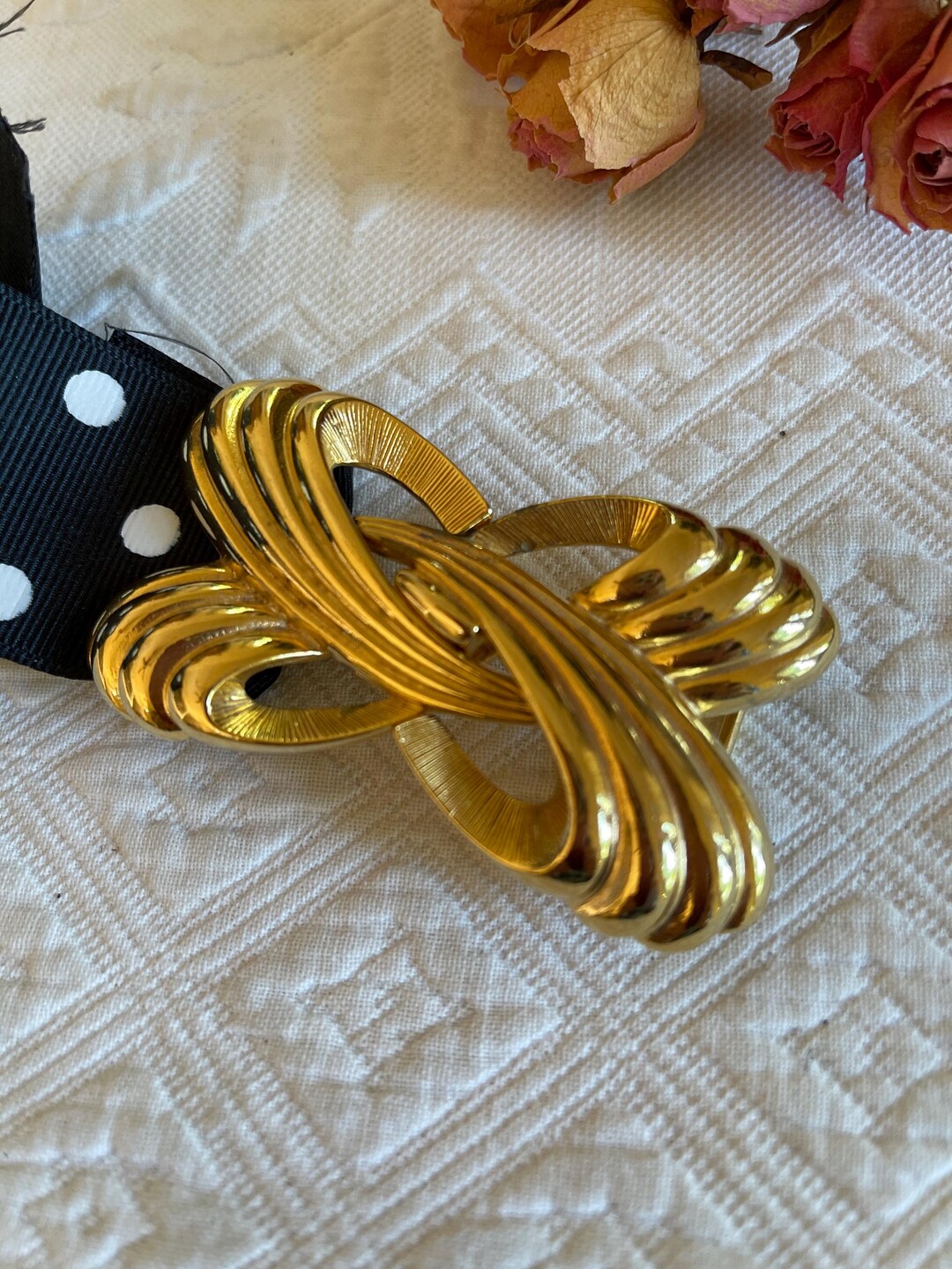 Vintage Brass Fancy Belt Buckle With Swirling Fluted Designs. Beautiful ...