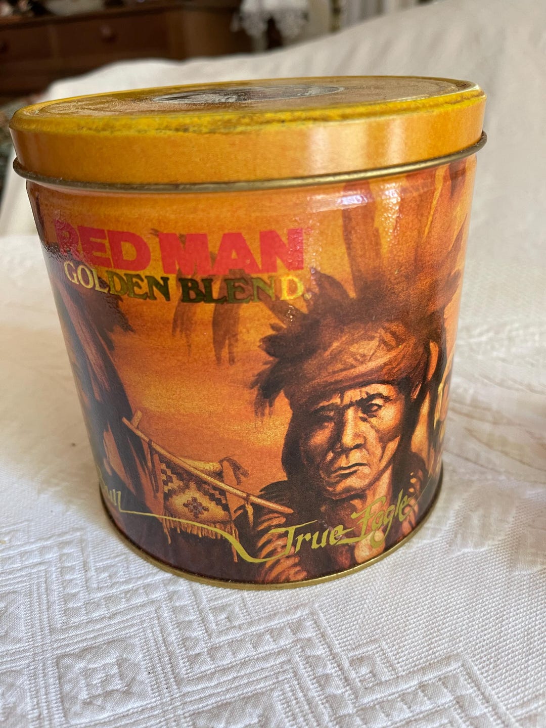 Vintage Red Man Golden Blend Iron Bull Chewing Tobacco Tin. Limited ...