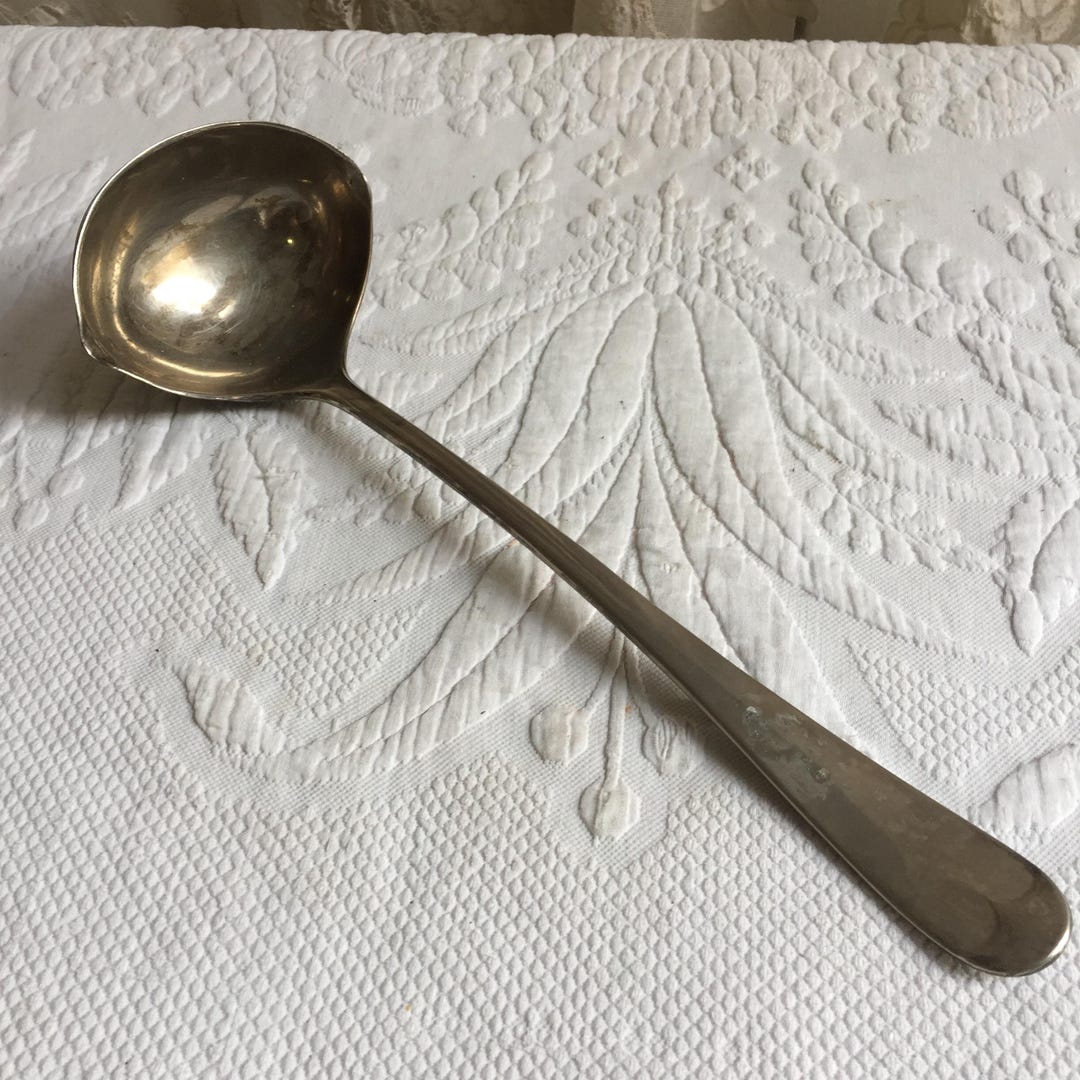 Vintage Silver Plate Large Punch Bowl Dipper. Pouring Spout on Two ...