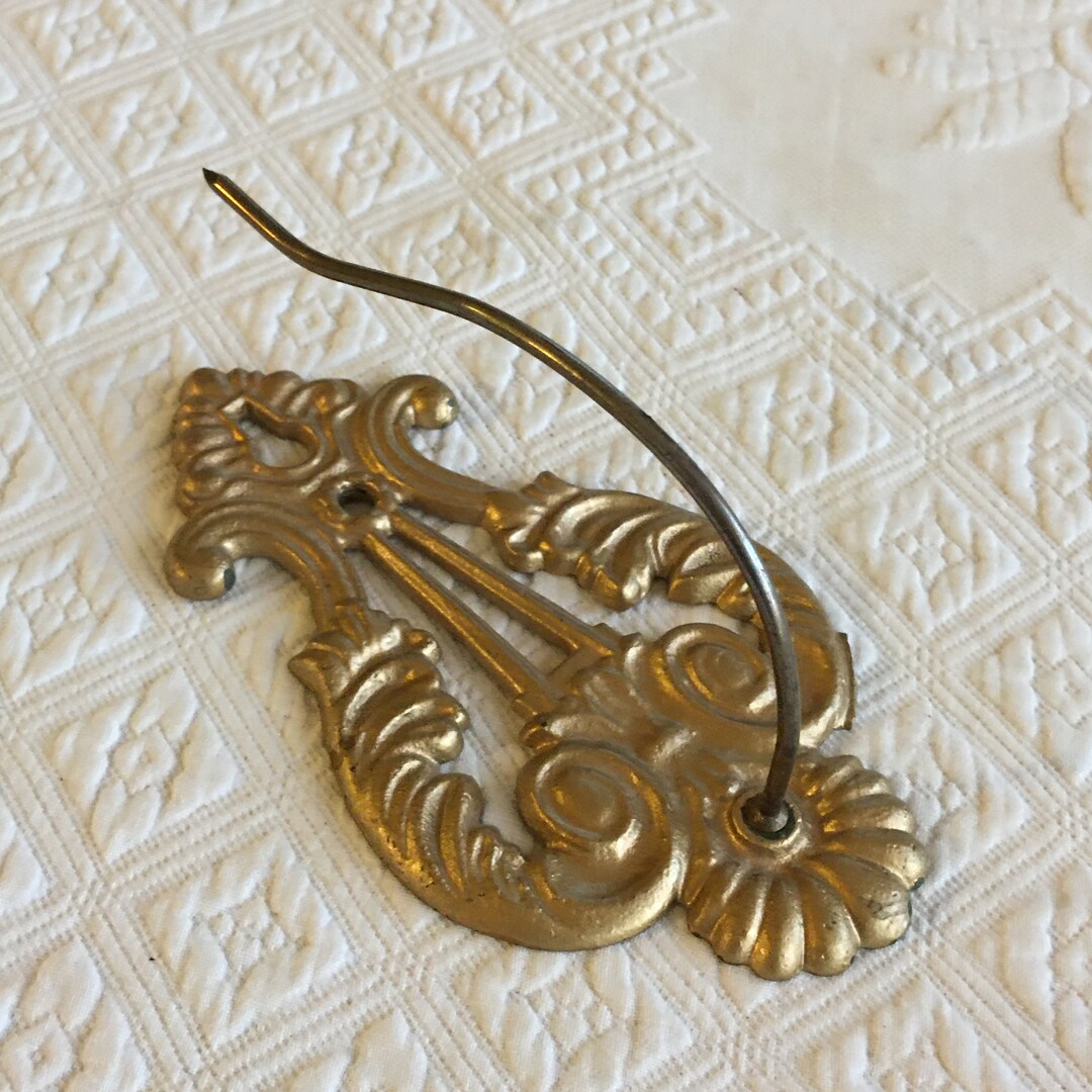 Vintage Wrought Iron Receipt Hook. Victorian Receipt Hook Painted Gold ...