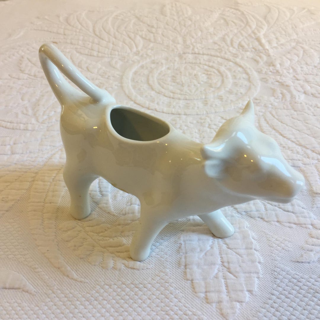 Vintage Ceramic Cow Cream Pitcher, Tail as the Handle, Mouth as the ...