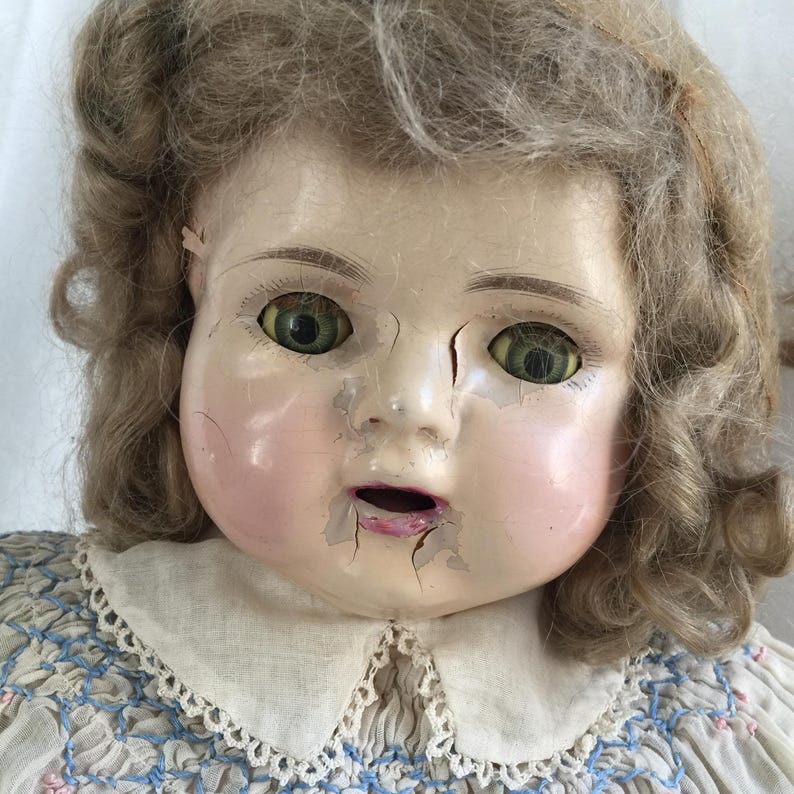 Antique Acme Toy Co. Early 1900s Composition and Fabric 25" Doll in ...