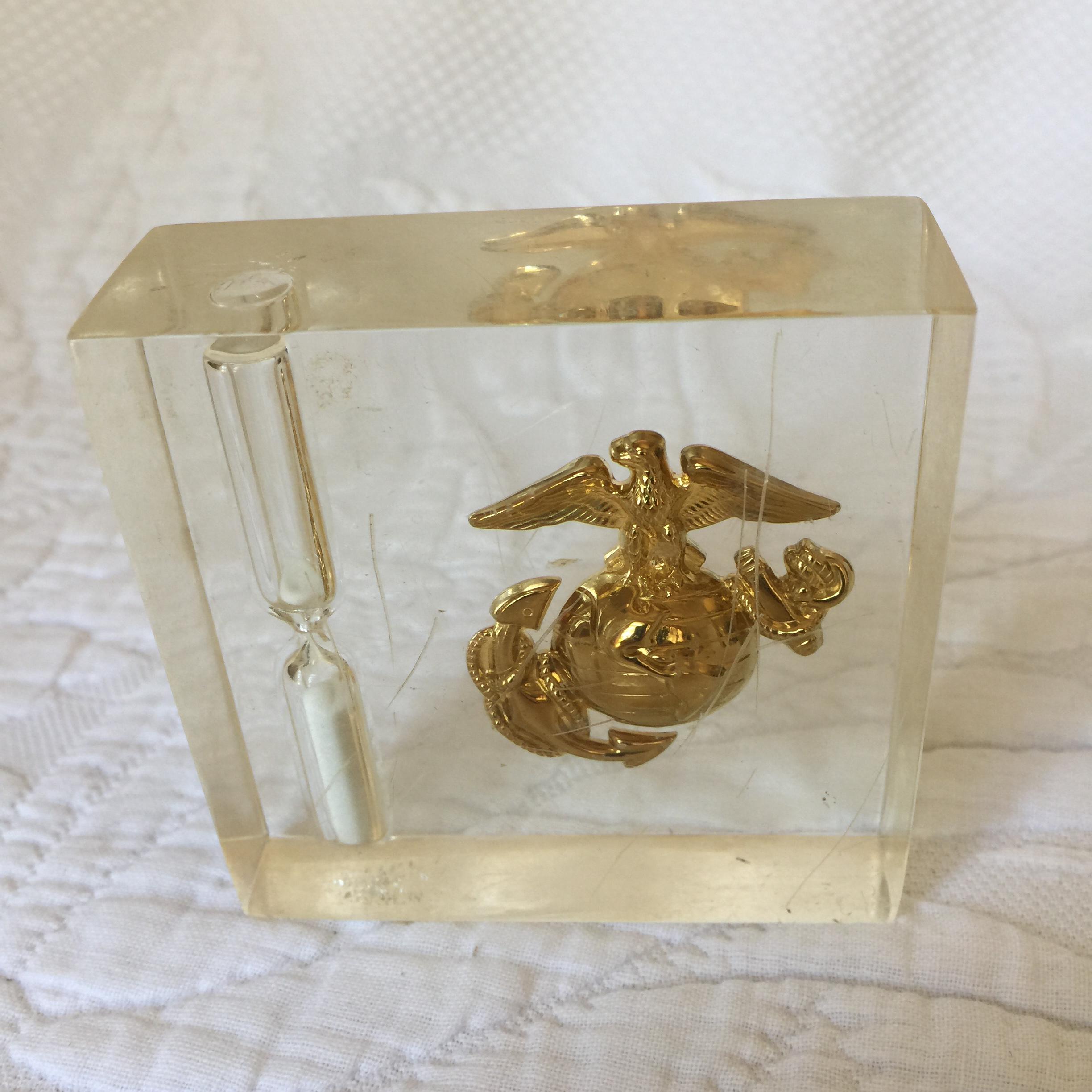 Vintage US Marine Corps Desk Hourglass Three Minute Sand Timer With ...