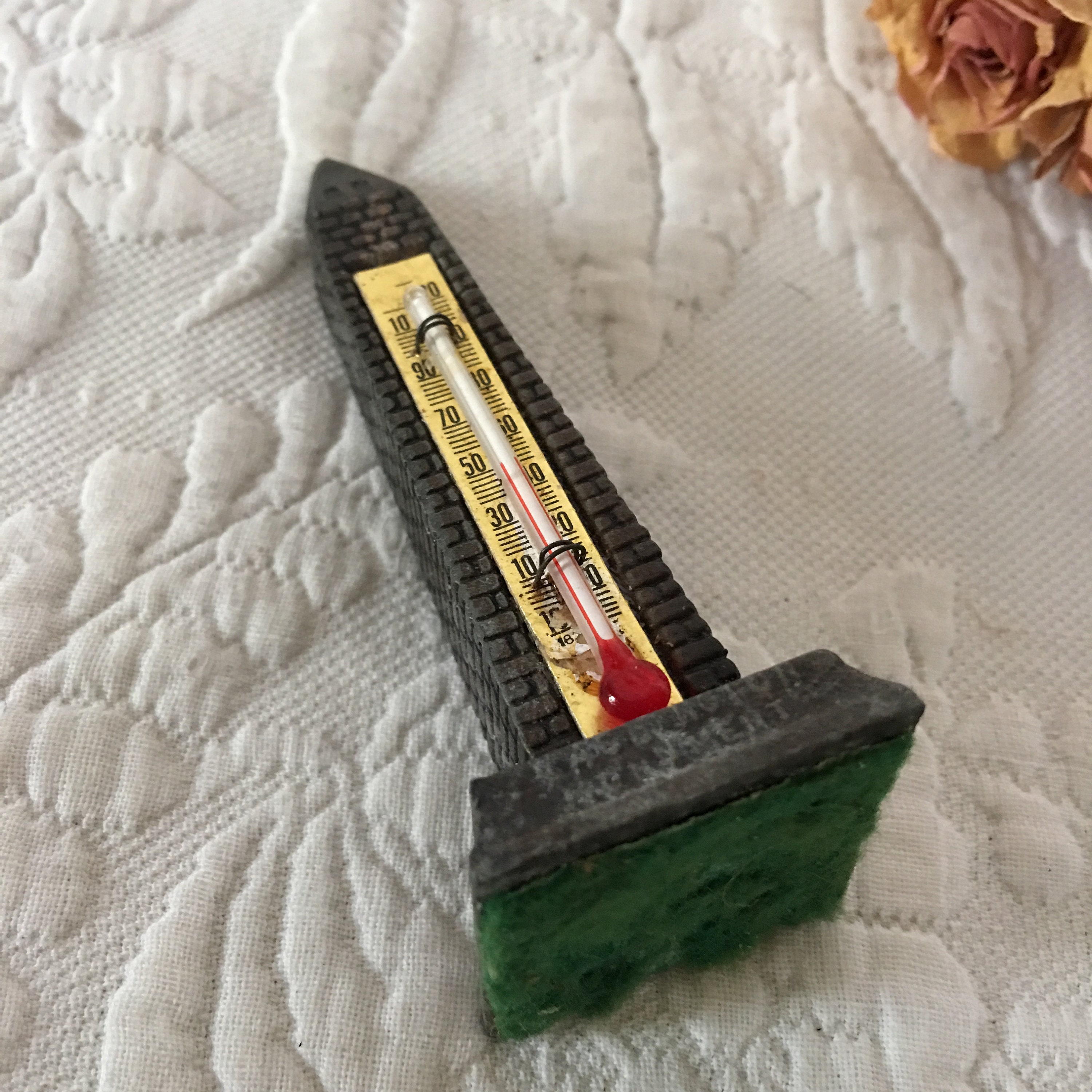 Vintage Thermometer. Cast Iron Washington Monument Thermometer Souvenir ...
