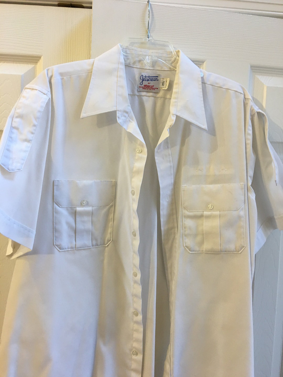 Vintage the Aviator by Van Heusen White Pilot Mans Shirt. Shoulder ...