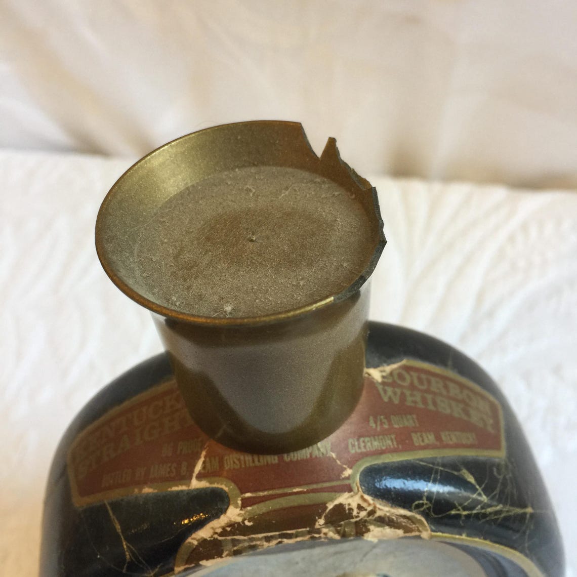 Vintage Bourbon Bottle With Vermeer Painting A Maid Ervant Pouring Milk ...