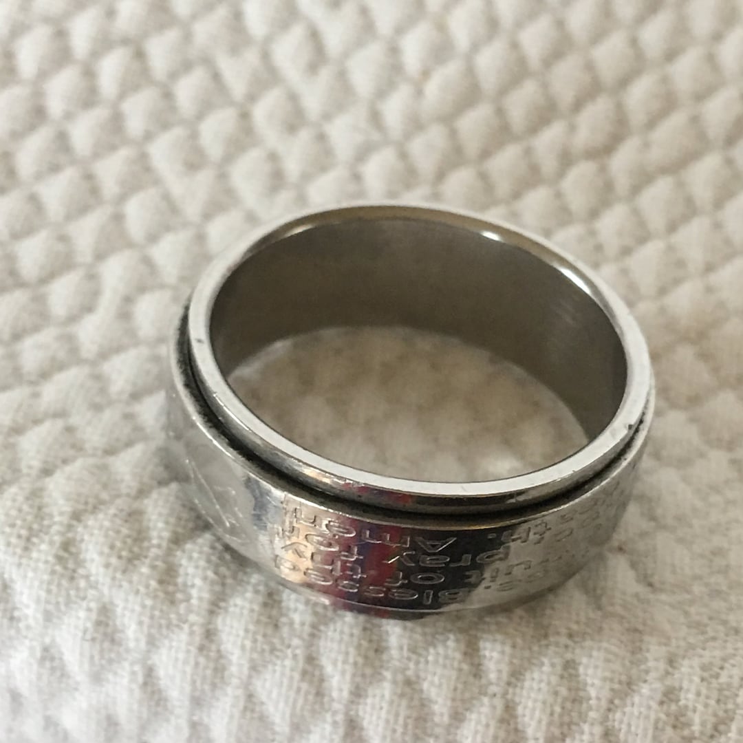 Vintage Edforce Spinner Steel Mans Ring Size 11 3/4. Ring Engraved ...
