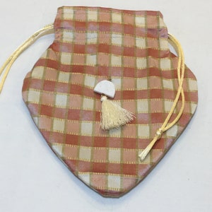 Handmade Silk Reticule Purse. Paisley or Check or Plaid Design Small ...