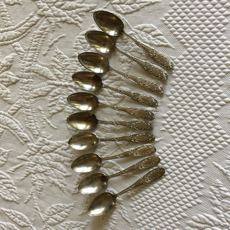 Vintage 10 Crown Silver Plate Co. Demitasse Spoons With Leafy - Etsy