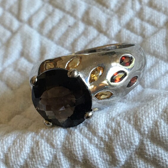 Vintage JS 925 Multi Stone Ring from Thailand. Large … - Gem