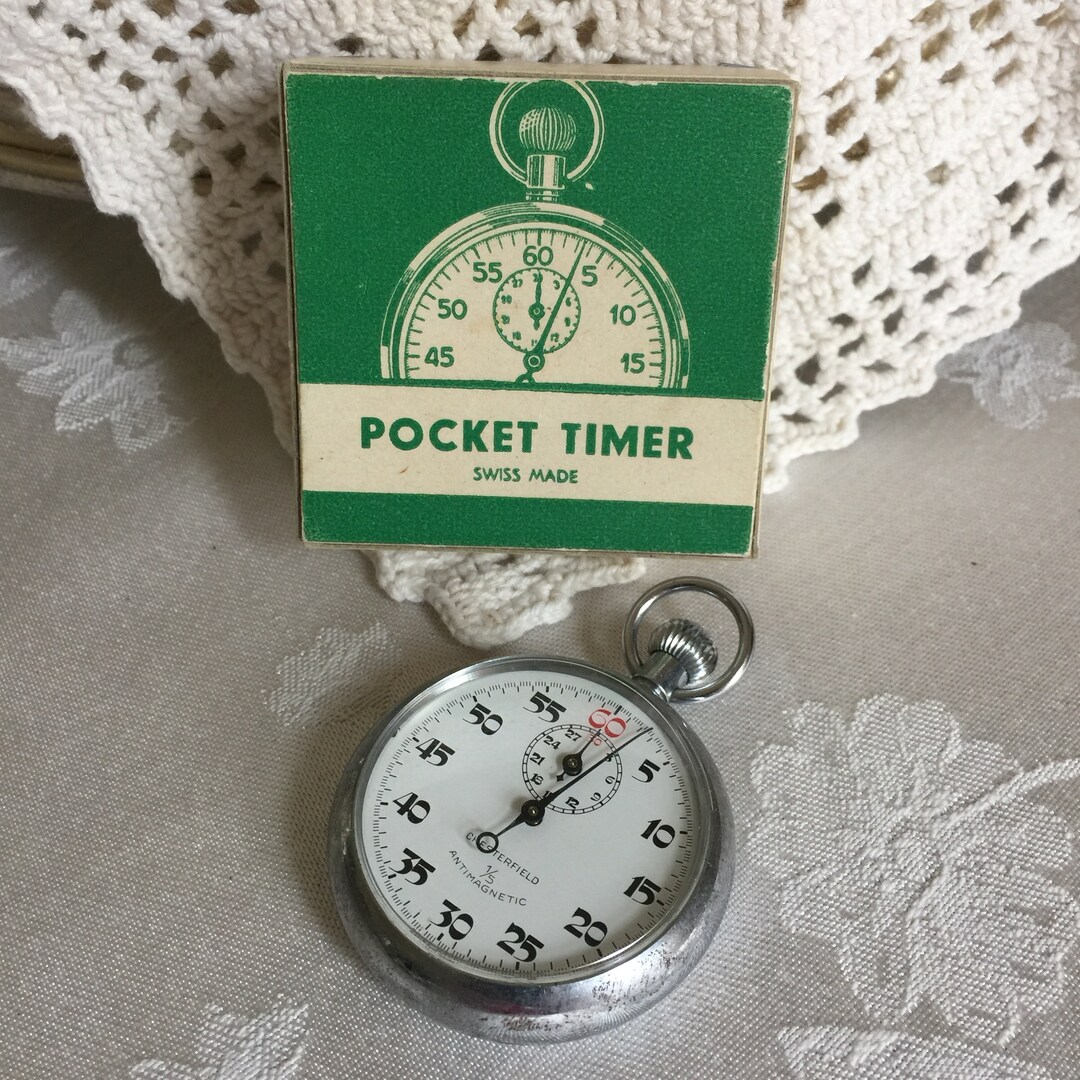 Vintage Chesterfield 1/5 Antimagnetic Pocket Timer 101 PP. Made in ...