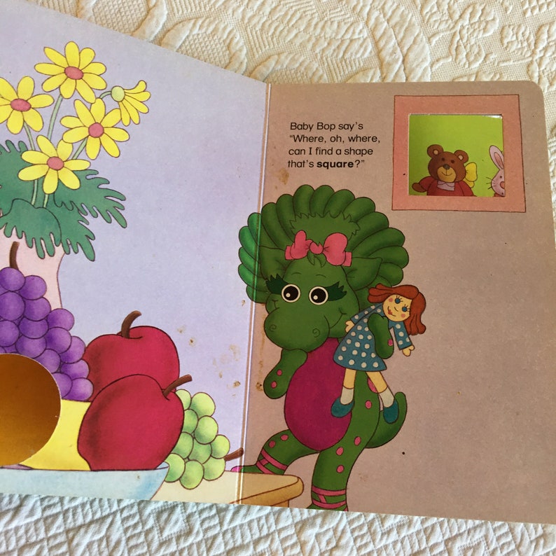 Vintage 1993 Baby Bop Discovers Shapes. Cardboard Page Baby Book by ...