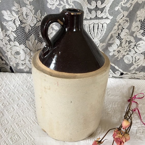 Antique Brown Jug With Handle. Brown and Beige Pottery Jug. | Etsy