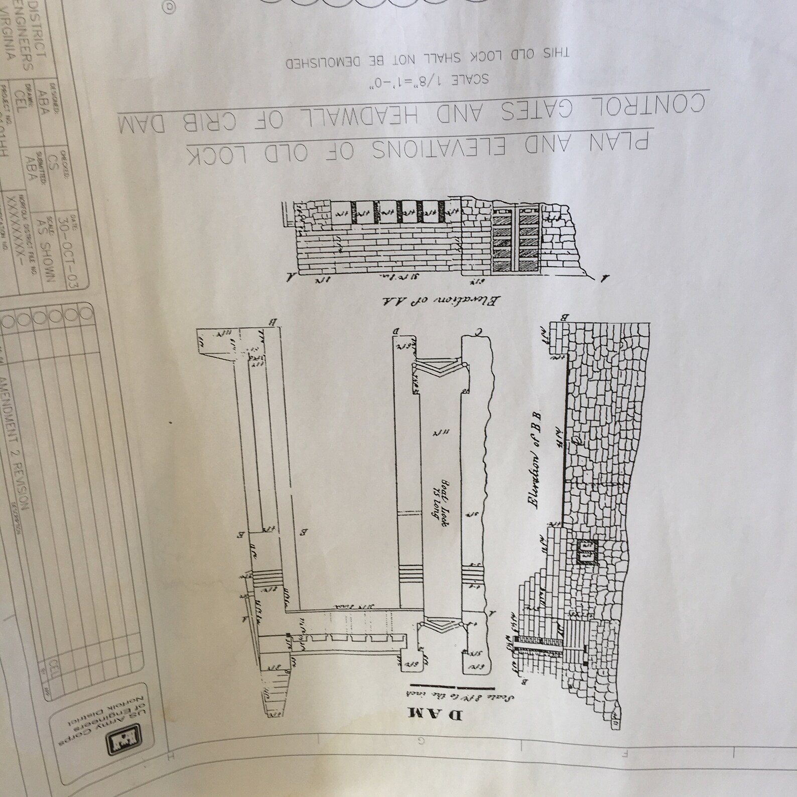 Vintage Demo Site Plan for Embrey Dam Demolition Project Rappahannock ...