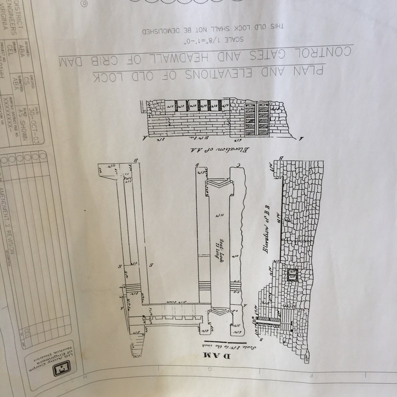 Vintage Demo Site Plan for Embrey Dam Demolition Project Rappahannock ...