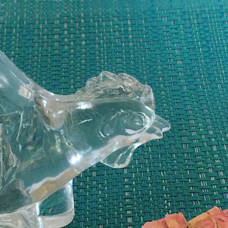 Vintage Duncan Miller Solid Glass Rooster. Clear Glass Crystal - Etsy