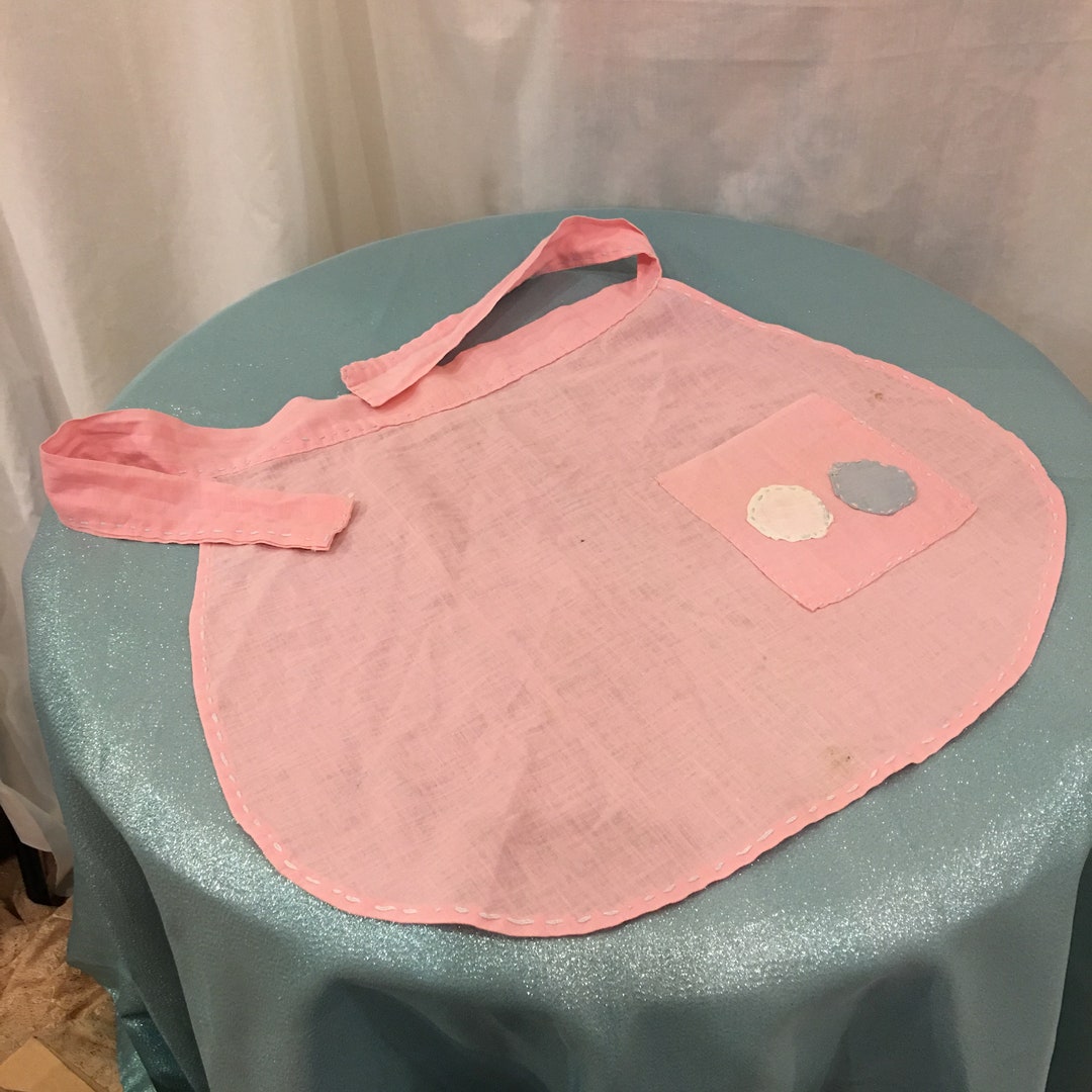 Vintage Girls Apron. Hand Made Pink Cotton Apron. Decorative Hand ...