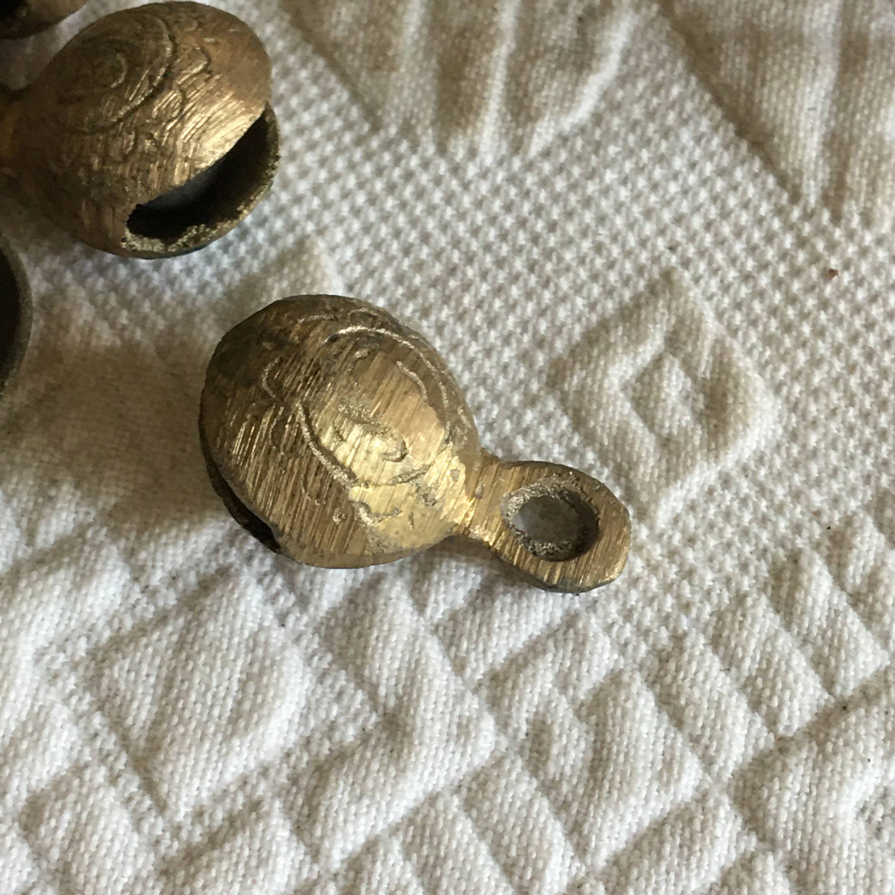 Vintage 8 Brass Bells. Etched Numbers and Markings on Rounded - Etsy