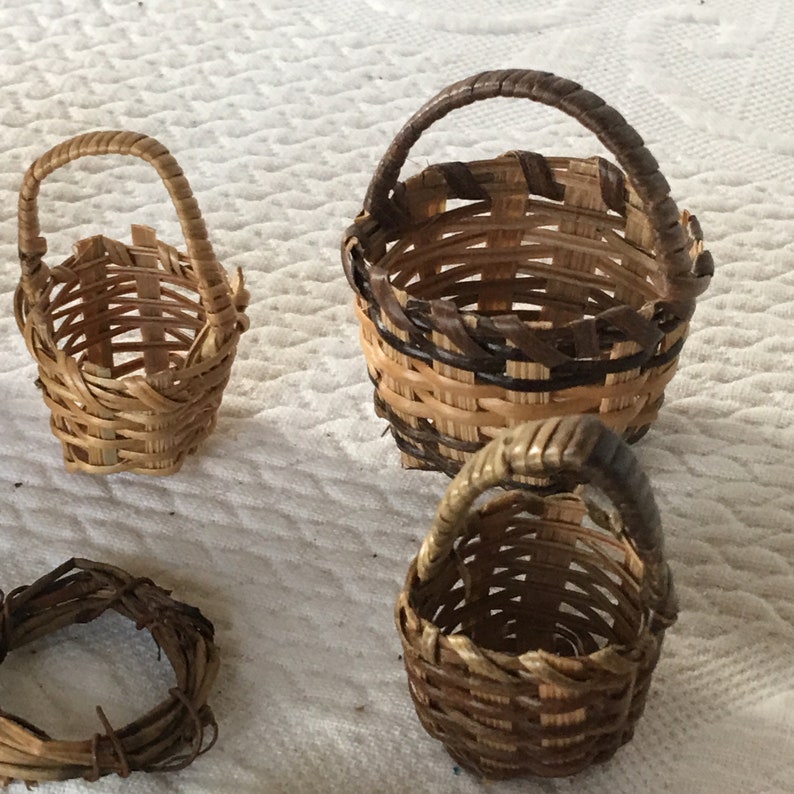 Vintage 11 Miniature Baskets for Doll House. Mini Basket Collection ...