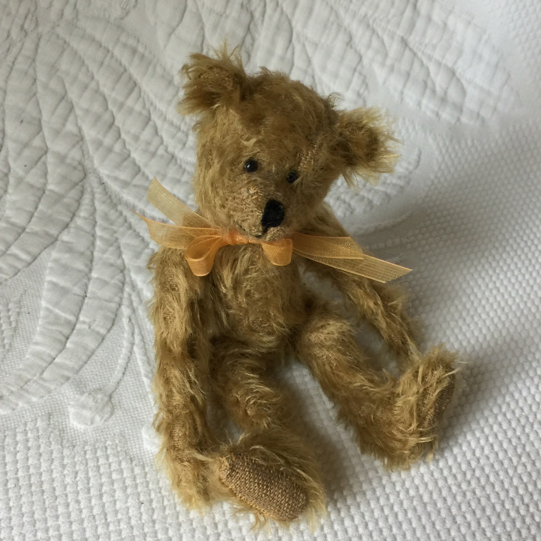 Vintage 7" Mohair Bear. Handmade Charming Little Bear With Bead Eyes ...
