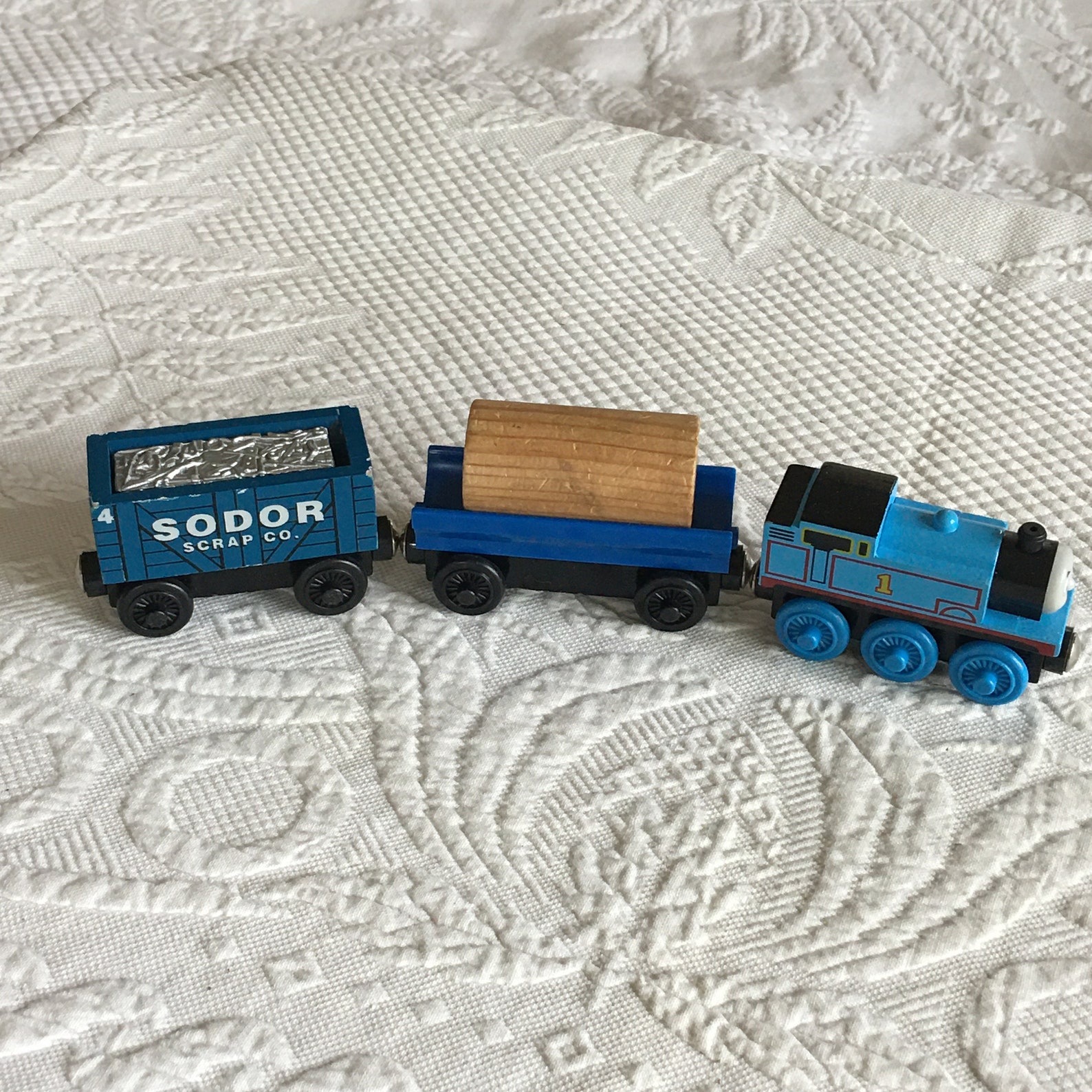 Vintage Thomas Train. 4 Piece Railway Cars. Blue Thomas - Etsy
