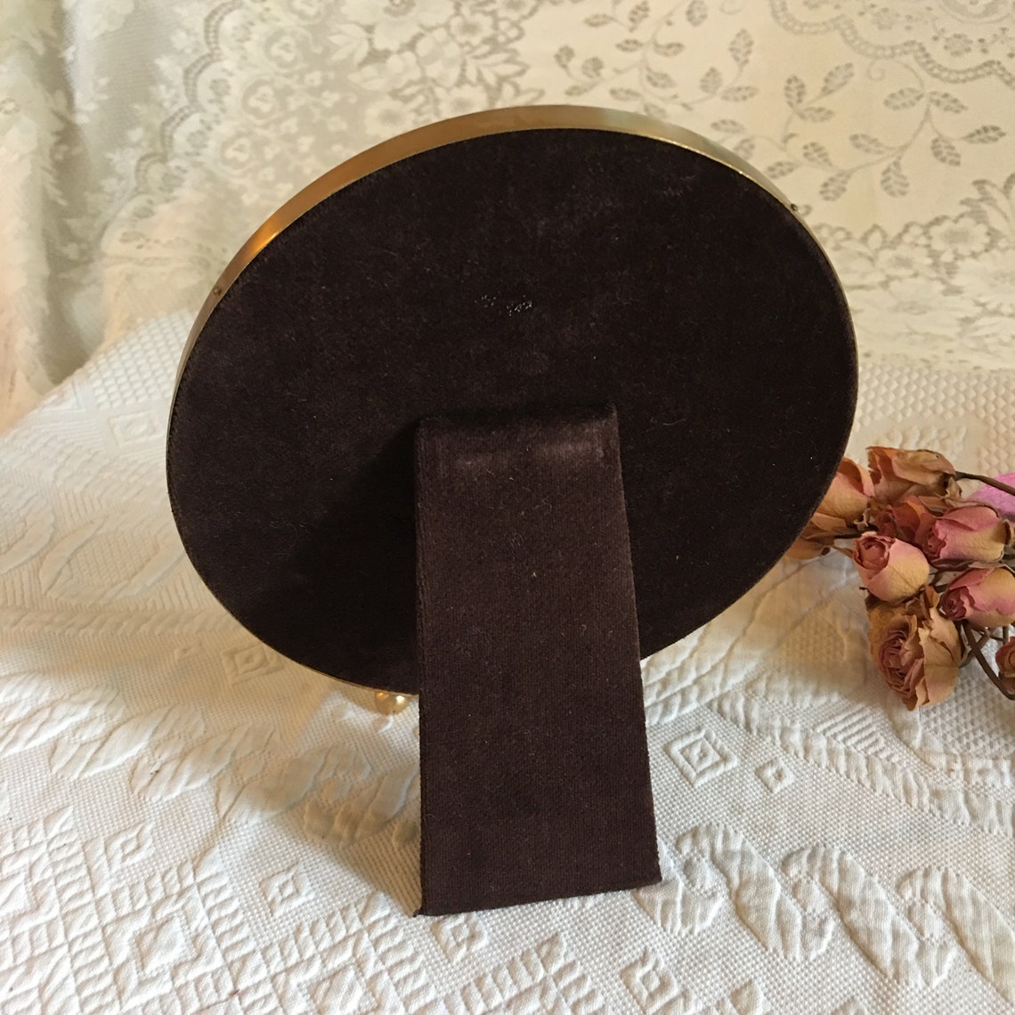 Victorian Gold Oval Metal Frame With Two Round Feet. Brown - Etsy