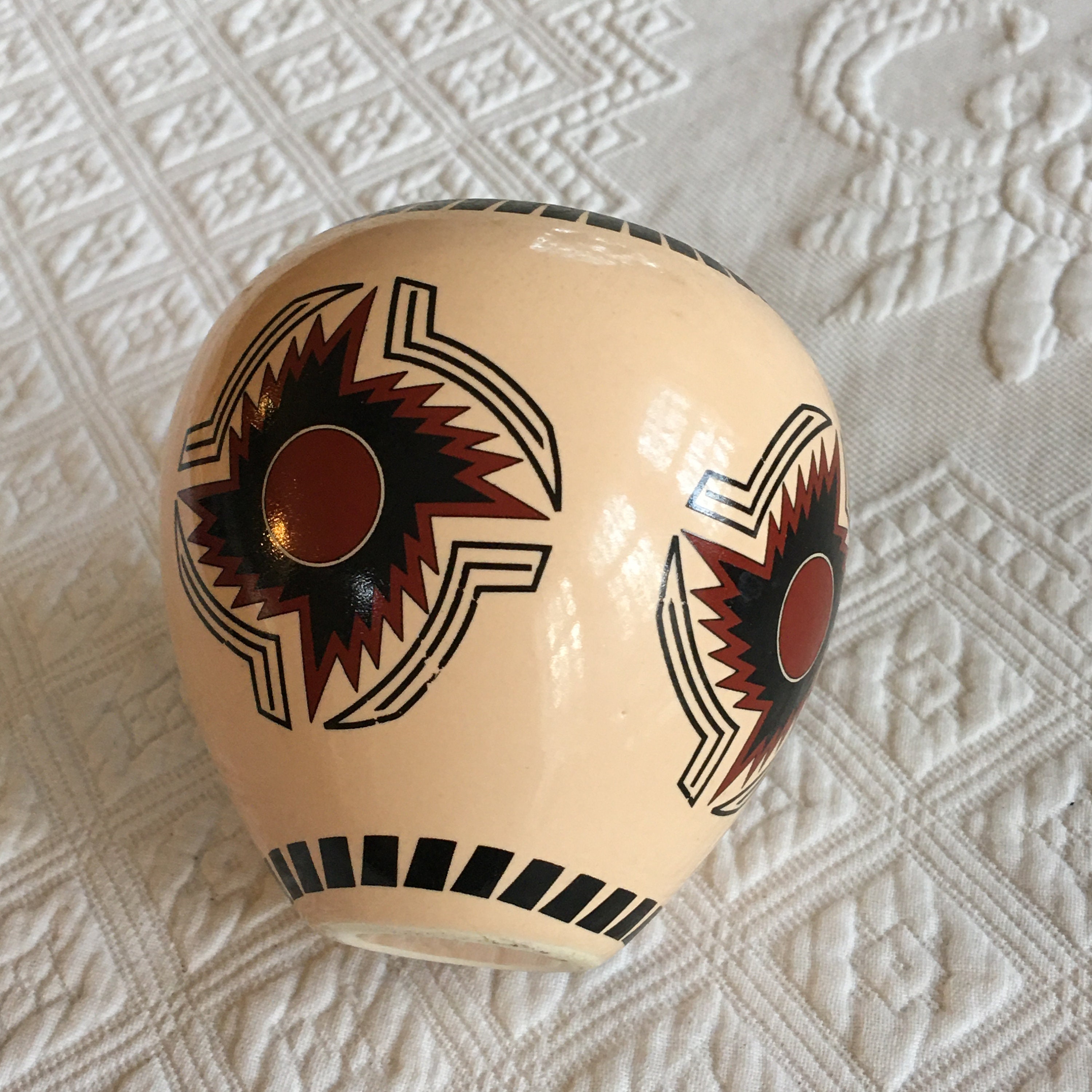 Vintage Clay Pot in Native American Style Use for Small Plant Pot or as ...