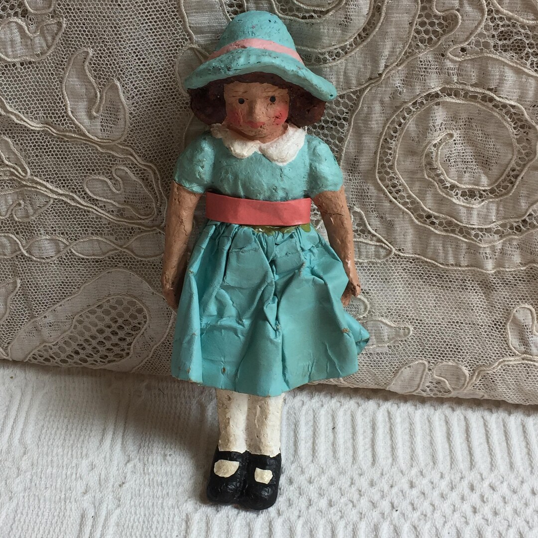 Vintage 1950s Handmade Paper Mache Doll. Great for a Doll Collection ...
